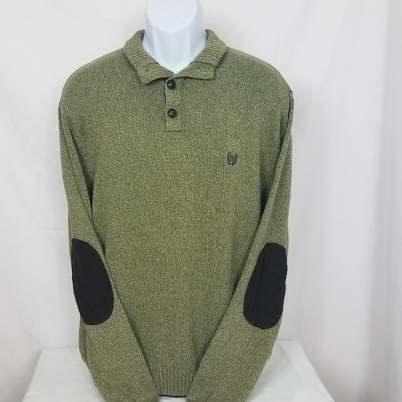 Chaps | Sweaters | Chaps 4 Button Sweater With Suede Elbow Patches ...